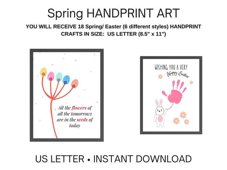 Spring/ Easter HANDPRINT and Thumbprint ART - Etsy