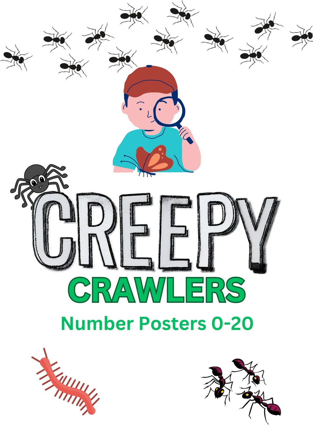Creepy Crawlers Number Posters 0-20 - Etsy