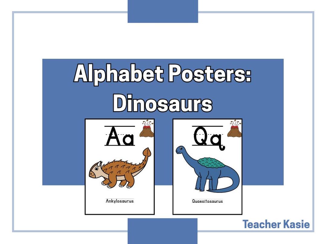 Dinosaurs A-Z Alphabet Posters - Etsy