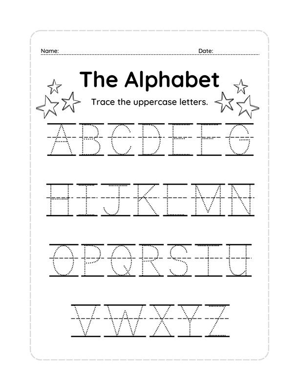 Color and Trace Alphabet Book - Etsy