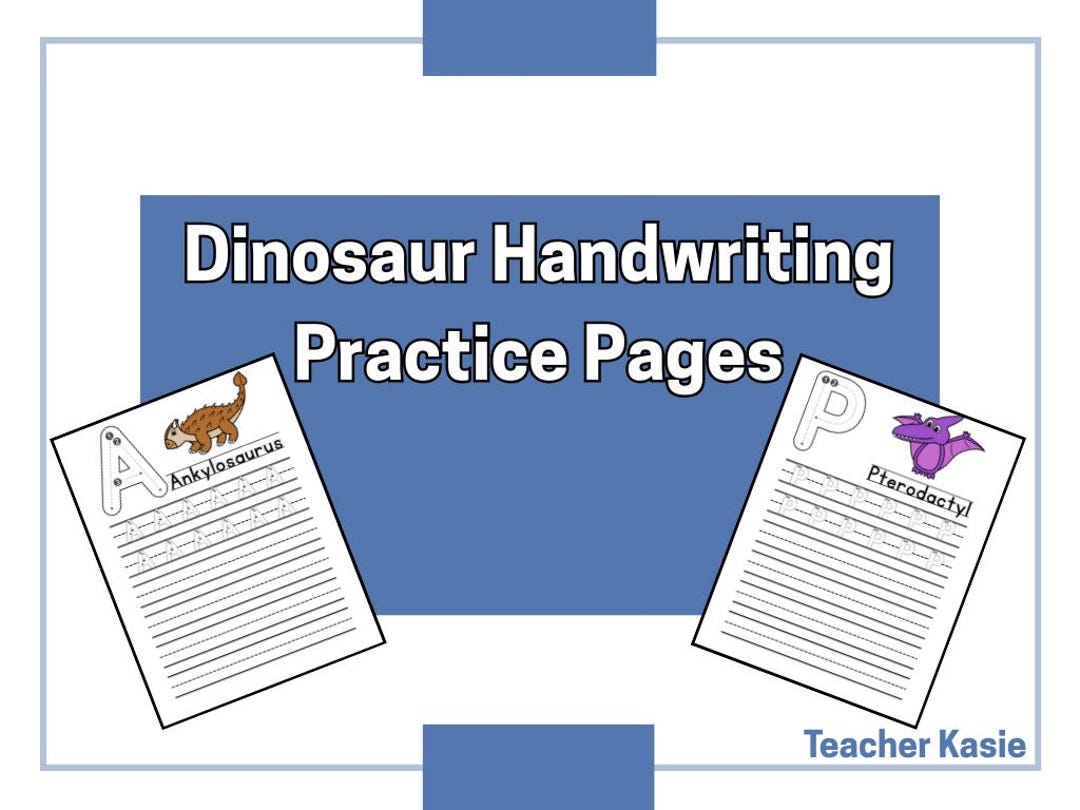 Dinosaur Handwriting Practice Pages for Elementary School Path of ...
