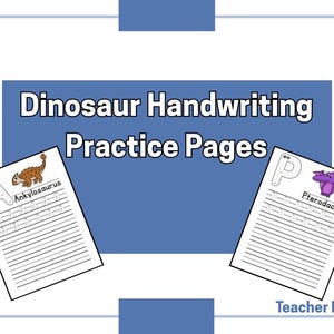Dinosaur Handwriting Practice Pages for Elementary School Path of ...