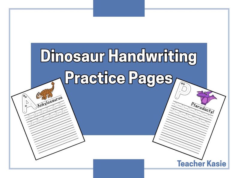 Dinosaur Handwriting Practice Pages for Elementary School Path of ...