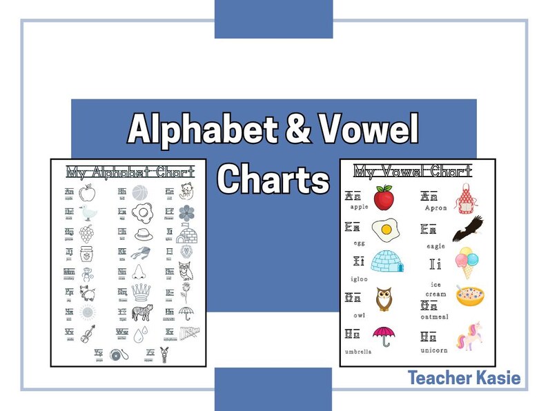 Alphabet and Vowel Chart Set - Etsy