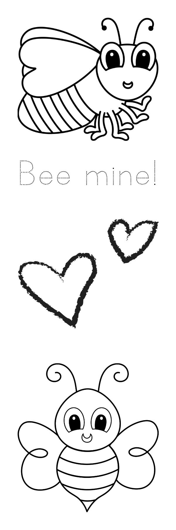 Black and White Printable Traceable Valentines Bookmarks - Etsy