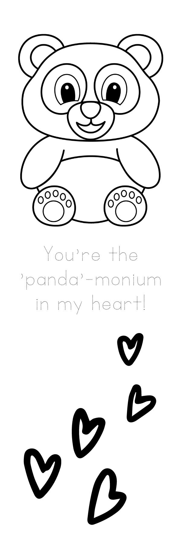 Black and White Printable Traceable Valentines Bookmarks - Etsy