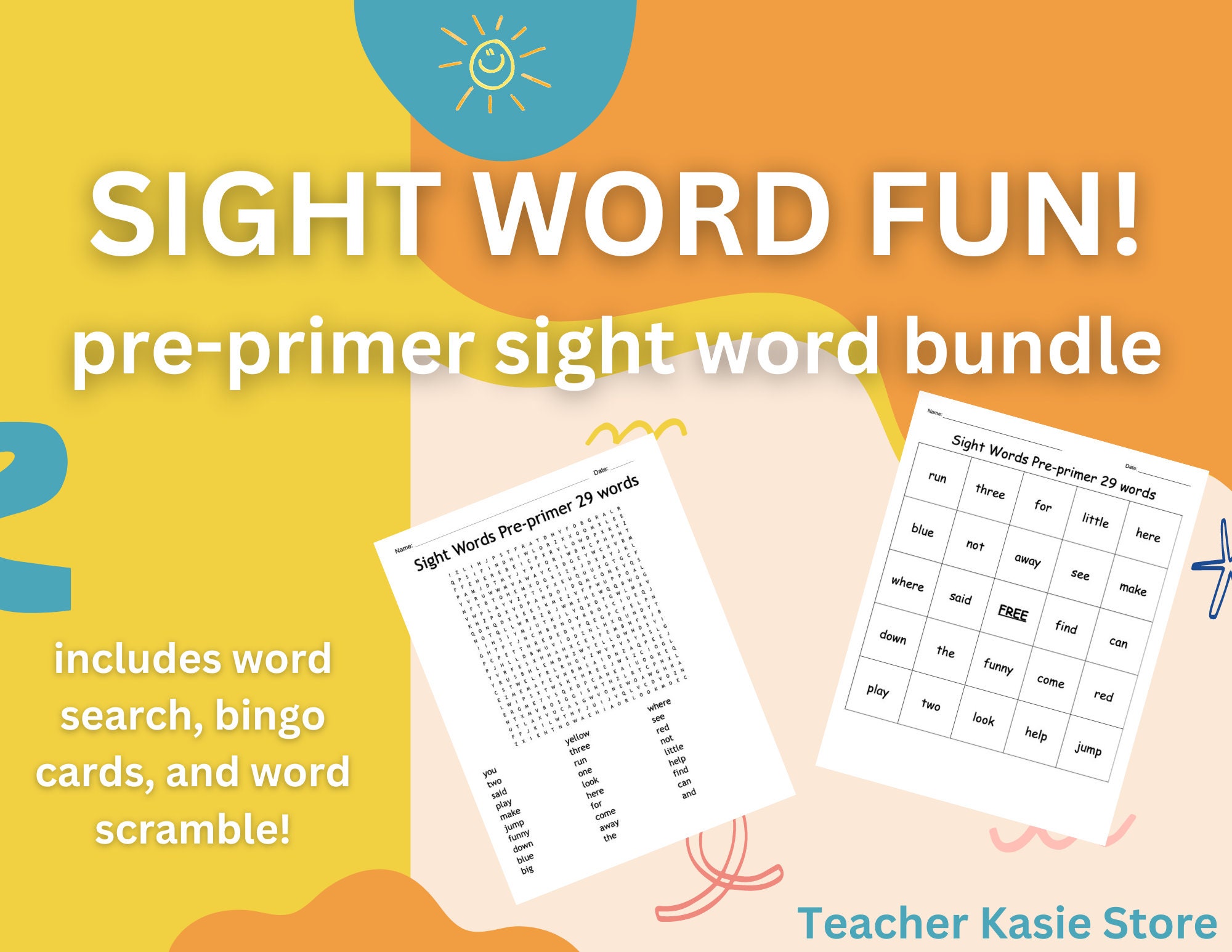 Sight Word Fun! Pre-primer Sight Word Bundle! - Etsy