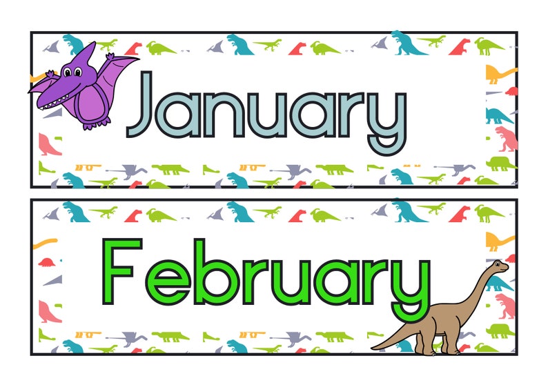 Dinosaur Classroom Calendar Pieces - Etsy
