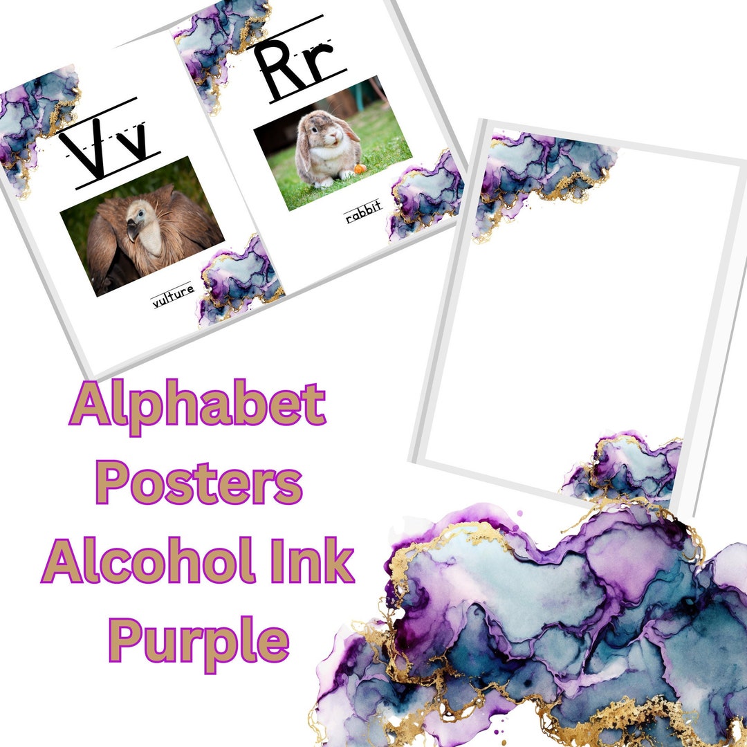 Purple Ink Classroom Alphabet Posters - Etsy
