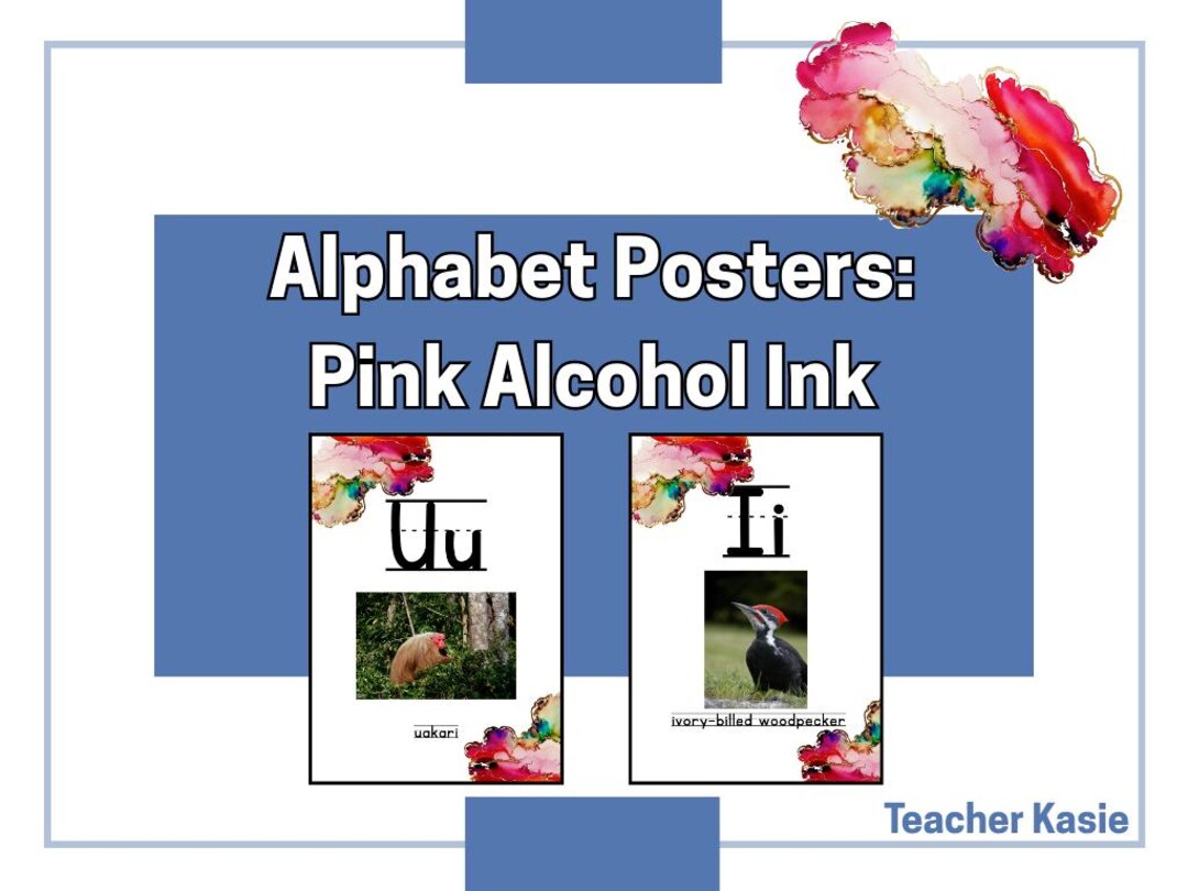 Pink Ink Alphabet Posters - Etsy