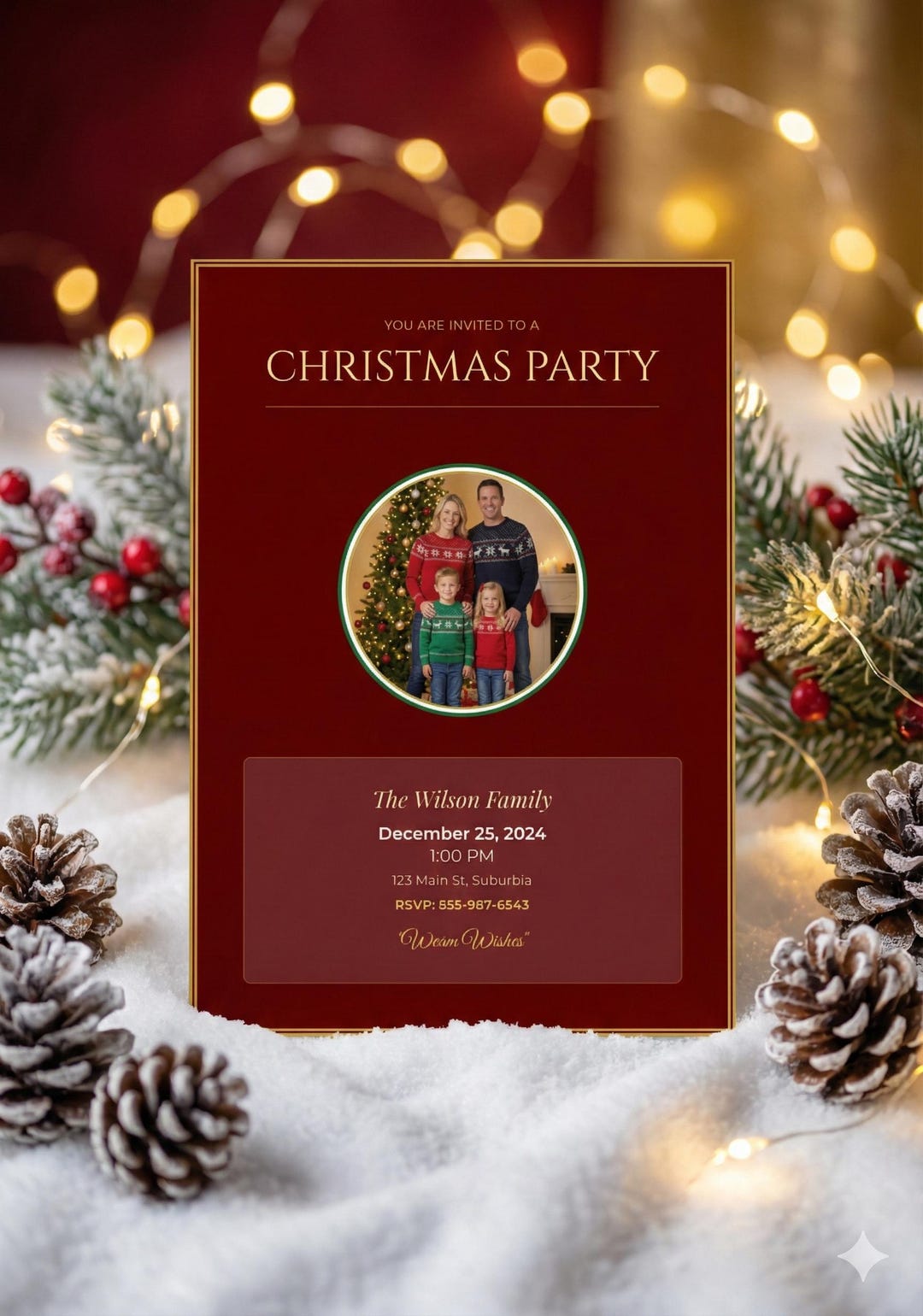 Editable Christmas Invitation Template | Holiday Party Invite | Instant ...
