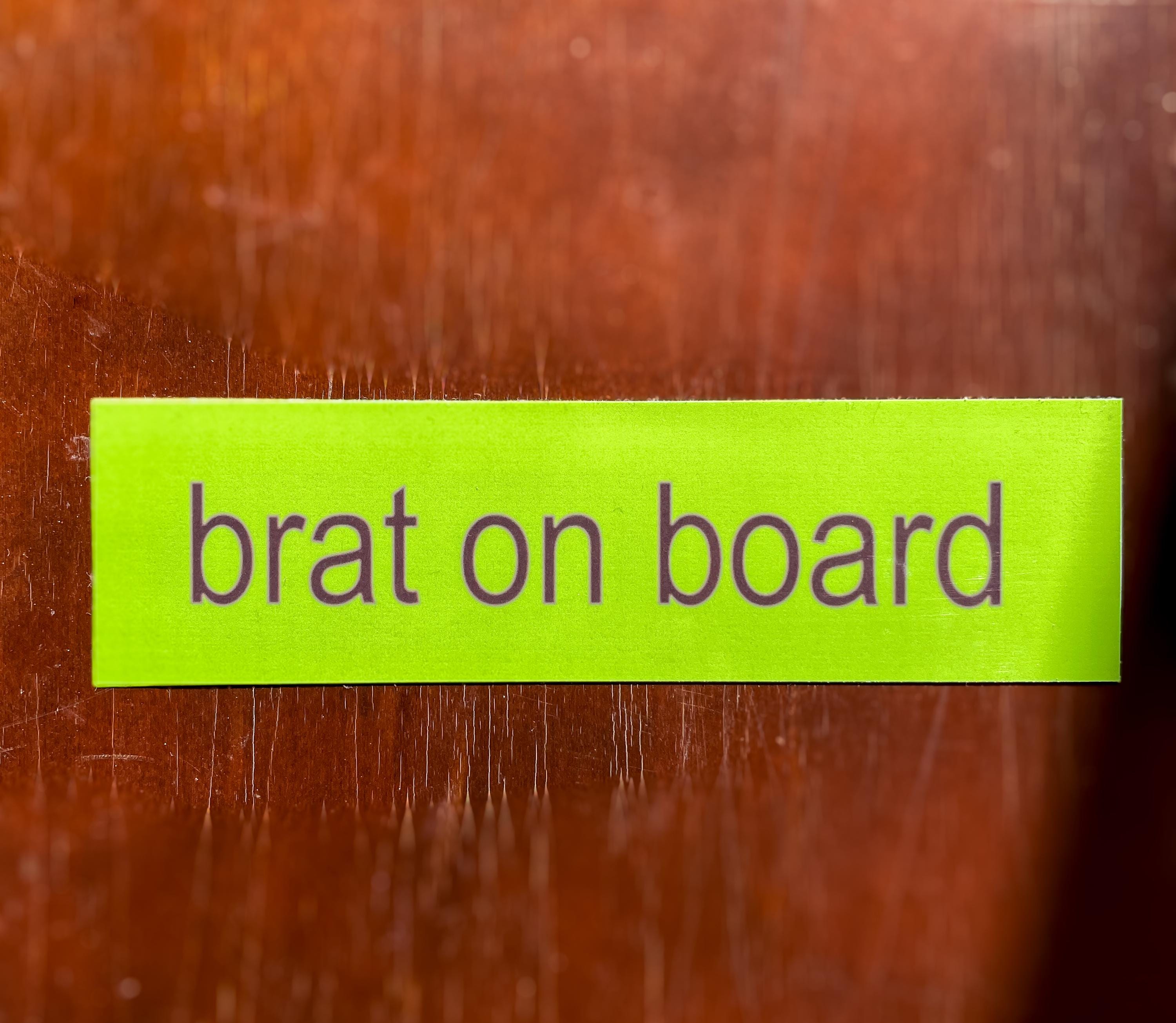 Brat on Board Sticker Charli Xcx Brat Summer Brat Album Decals Bumper ...