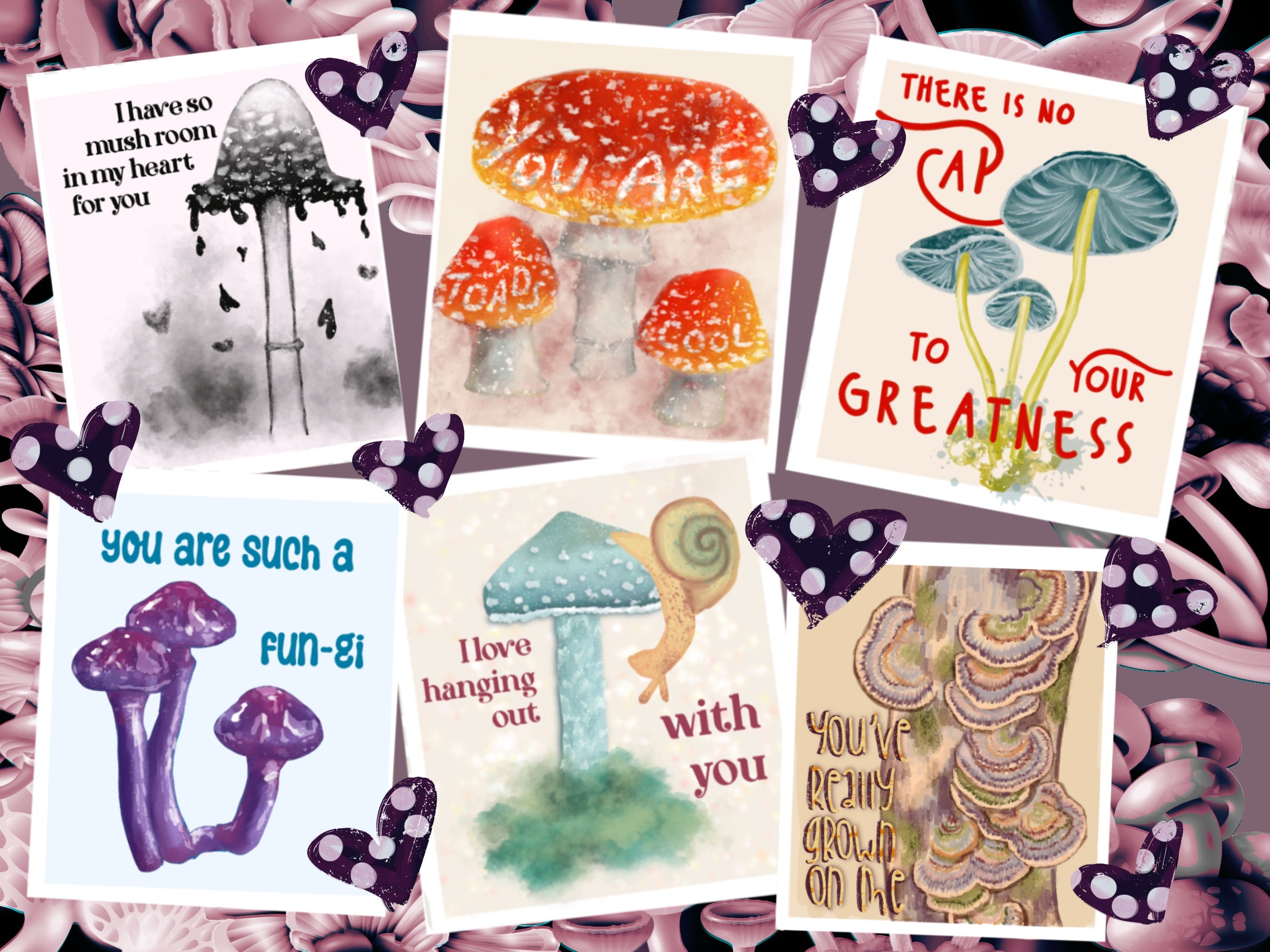 Printable Mushroom Valentines Cards, Cute Tags for Kids Classmates ...