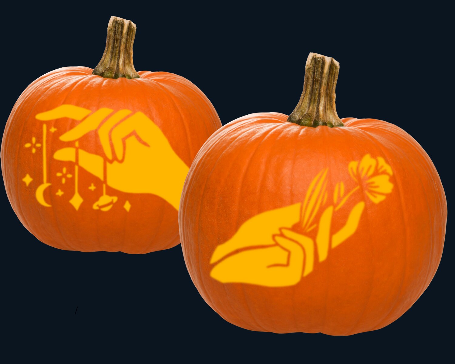 5 Mystical Hands Designs for Pumpkin Carving Stencil, Halloween Pumpkin ...