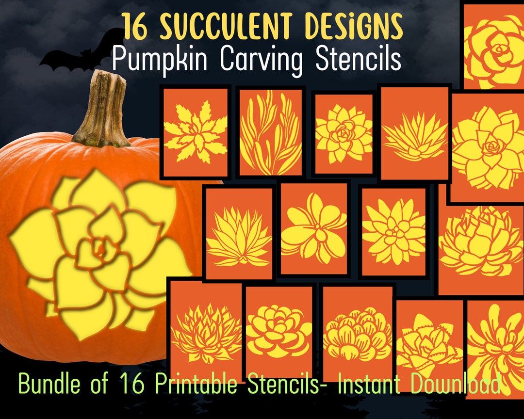 Cactus Decor Southwest Desert Decoration Pumpkin Carving Stencil ...