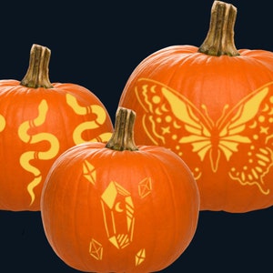 8 Fall Magic Designs for Pumpkin Carving Stencil, Halloween Pumpkin ...