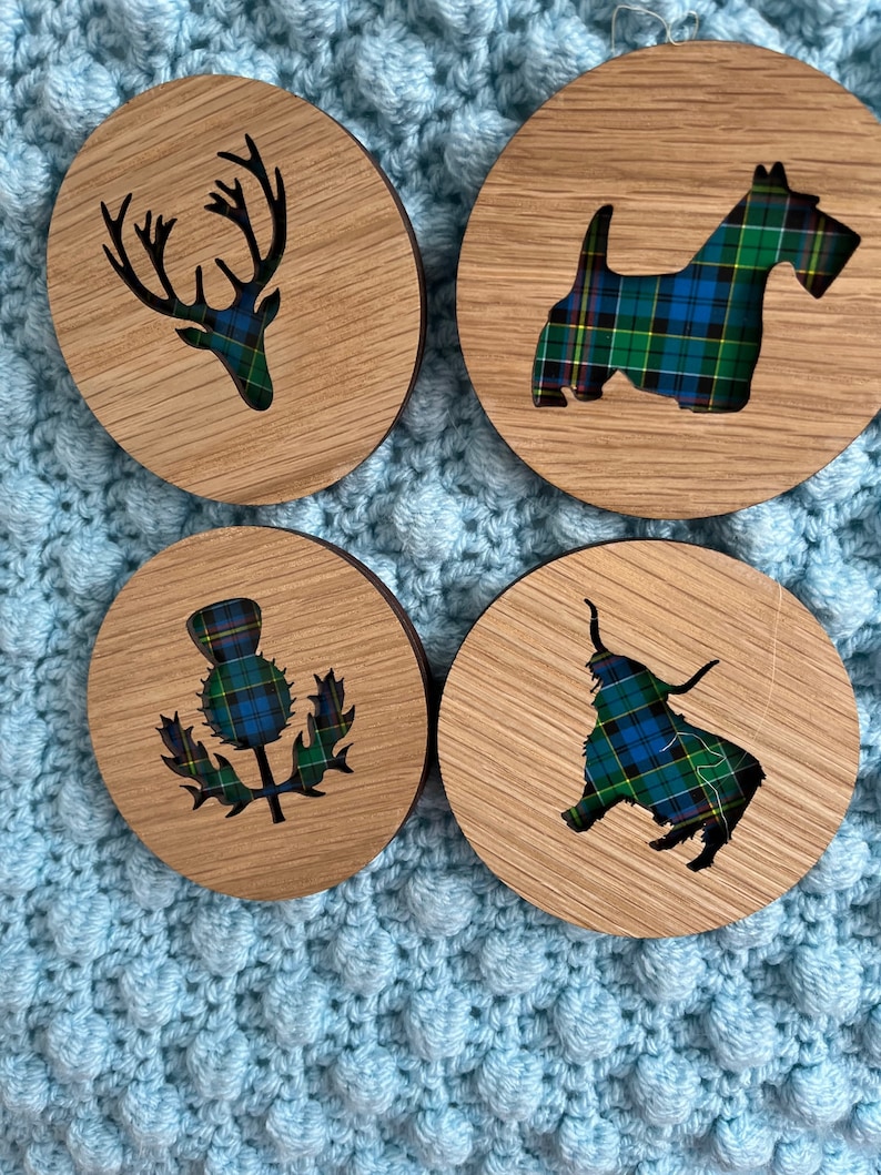 Wooden Scottish Coasters - Etsy