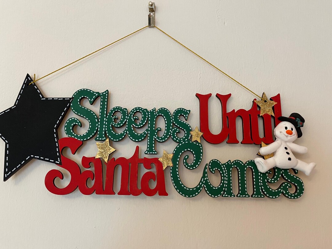 Wooden Sleeps Till Santa Comes Countdown - Etsy