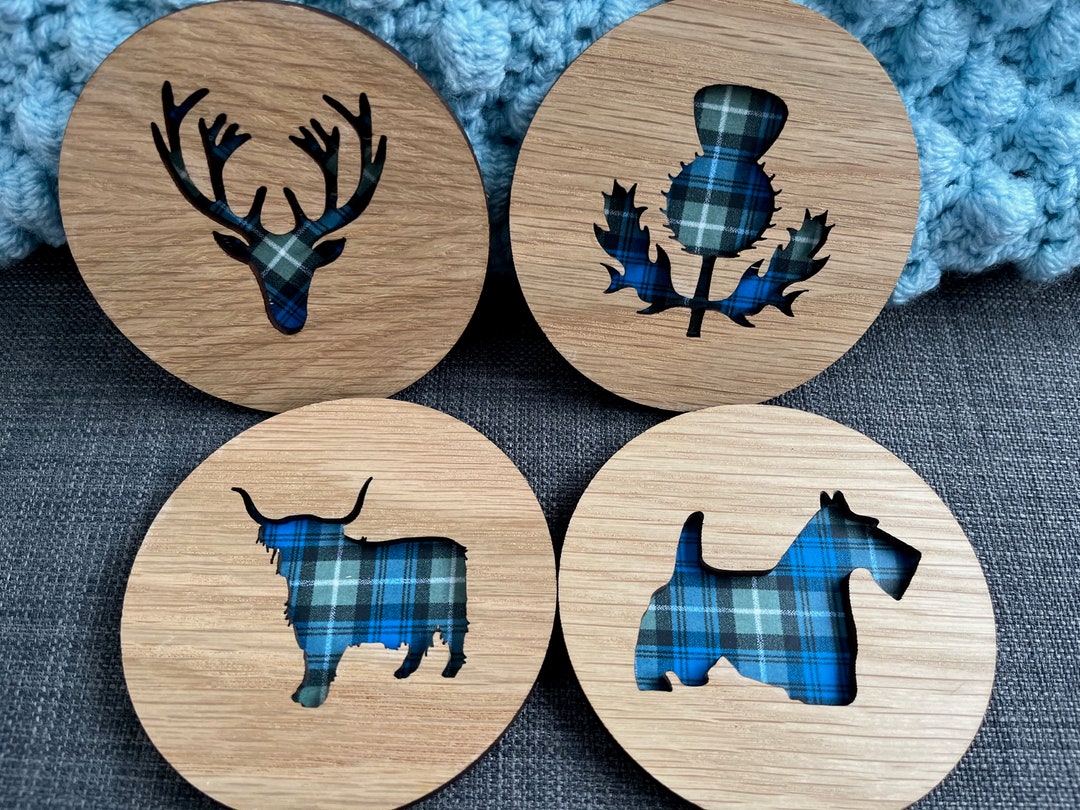 Wooden Scottish Coasters - Etsy UK