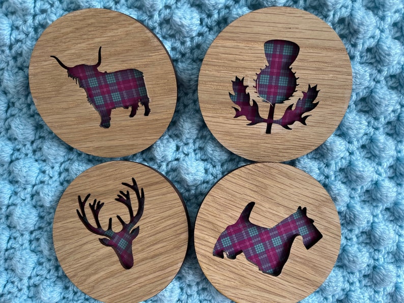 Wooden Scottish Coasters - Etsy