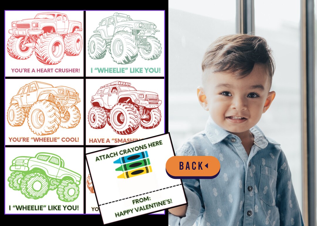Crayon Valentines Day Cards for Kids, PERSONALIZED Printed Coloring ...
