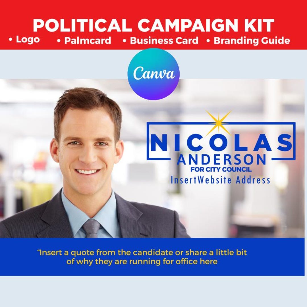 Editable Political Campaign Kit: Canva Templates, Candidate Branding ...