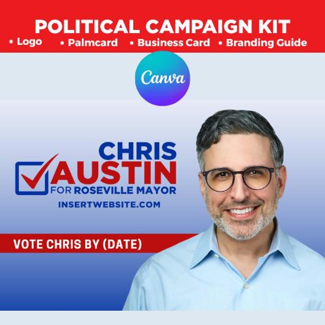 Editable Political Campaign Kit: Canva Templates, Branding & Logo (PDF ...