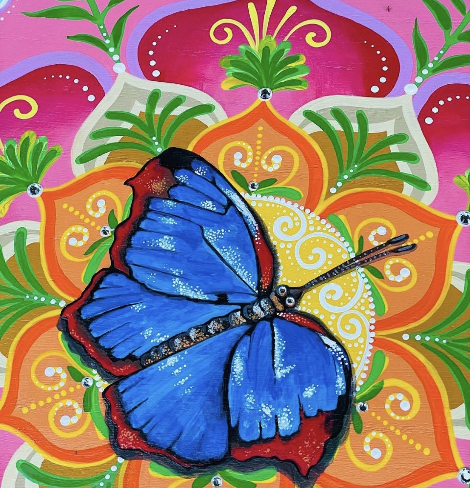 Blue Butterfly Mandala - Etsy