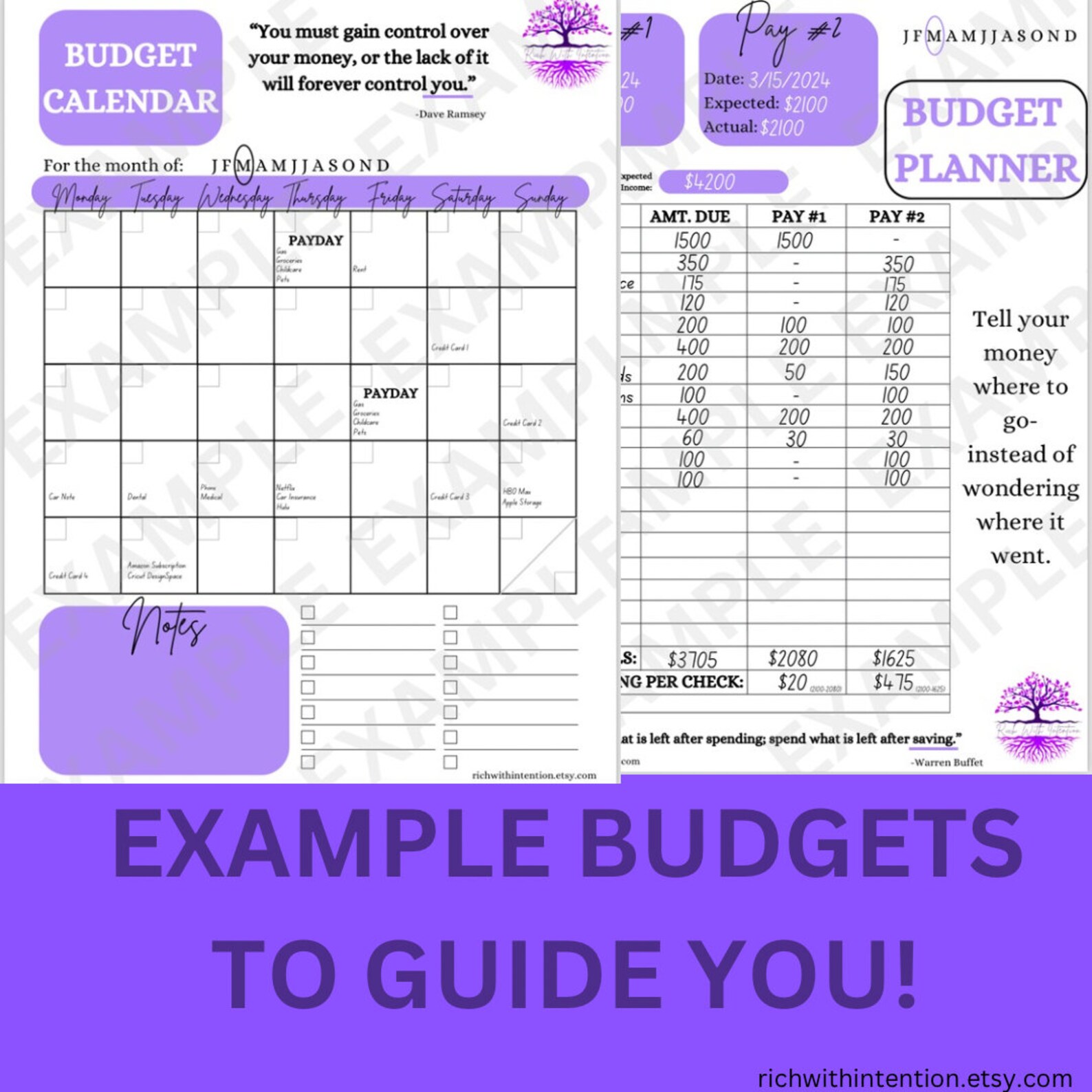 Purple Budget Guide for Beginners | Template | Step by Step ...