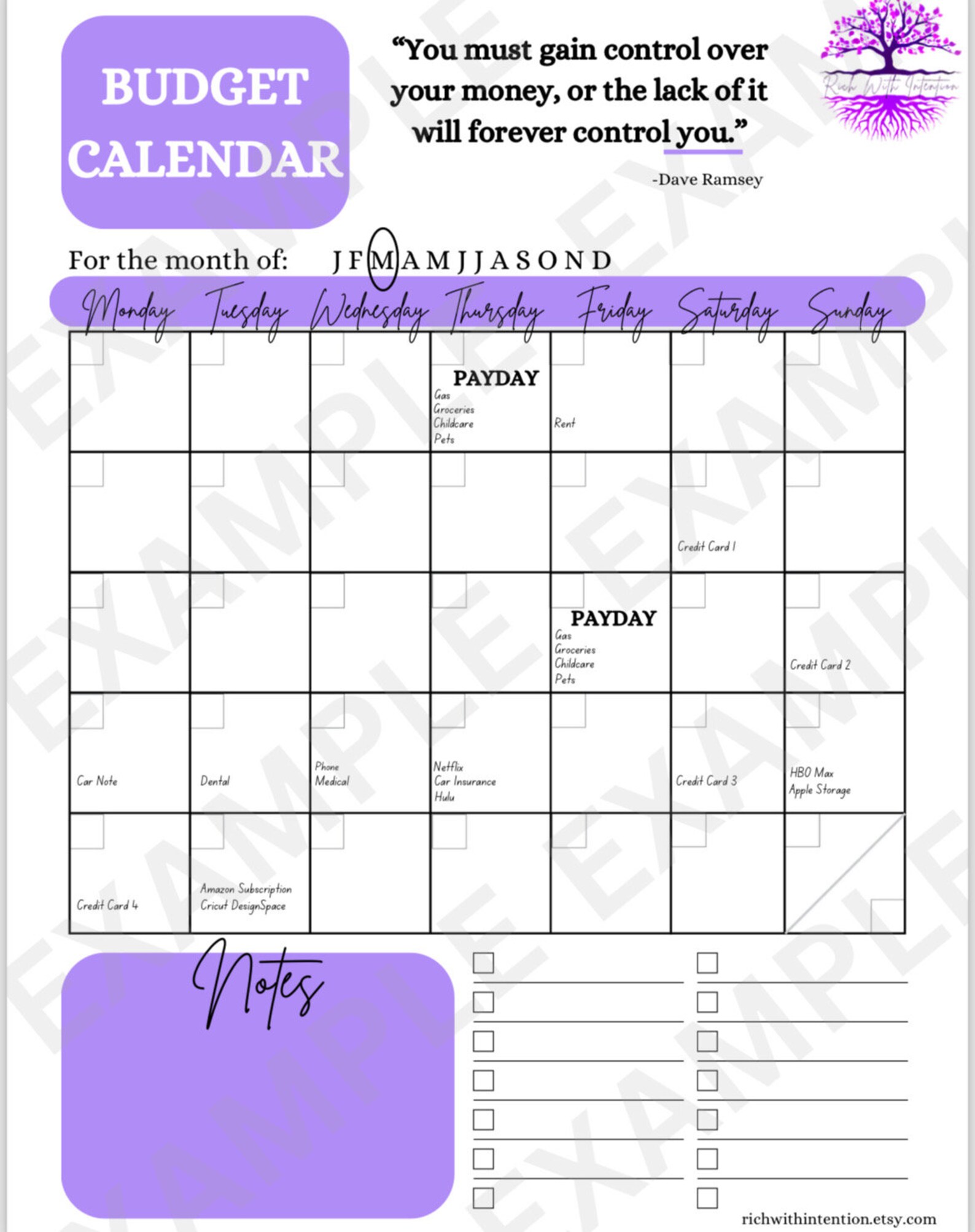 Purple Budget Guide for Beginners | Template | Step by Step ...