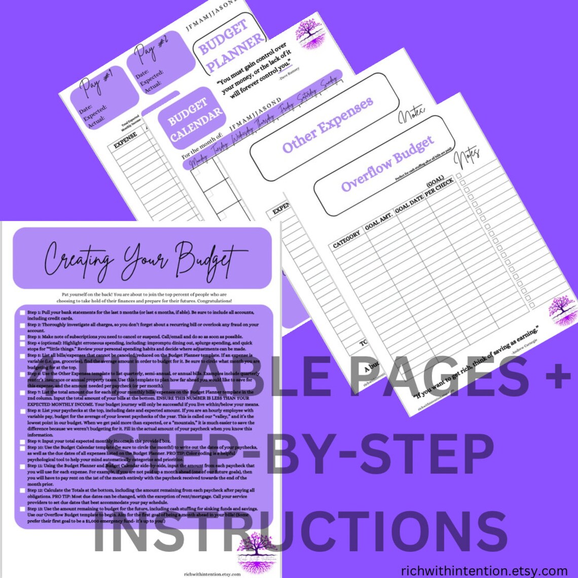 Purple Budget Guide for Beginners | Template | Step by Step ...