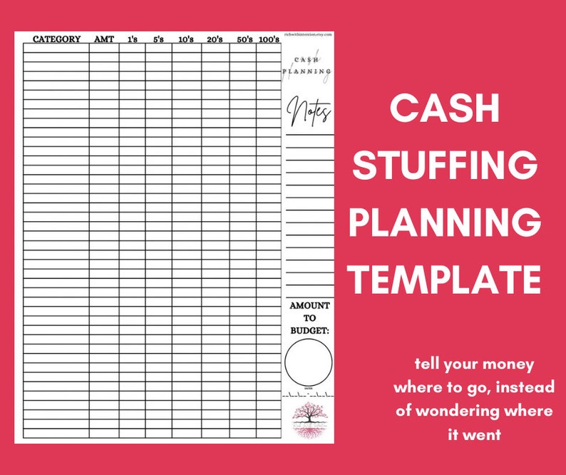 Cash Stuffing Planner | Bank Withdrawal Planner | Bill Count | Money ...