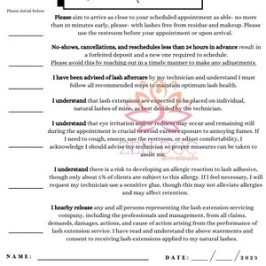 Lash Consent Form | Digital Consent Forms | Lashes Policies and Rule ...