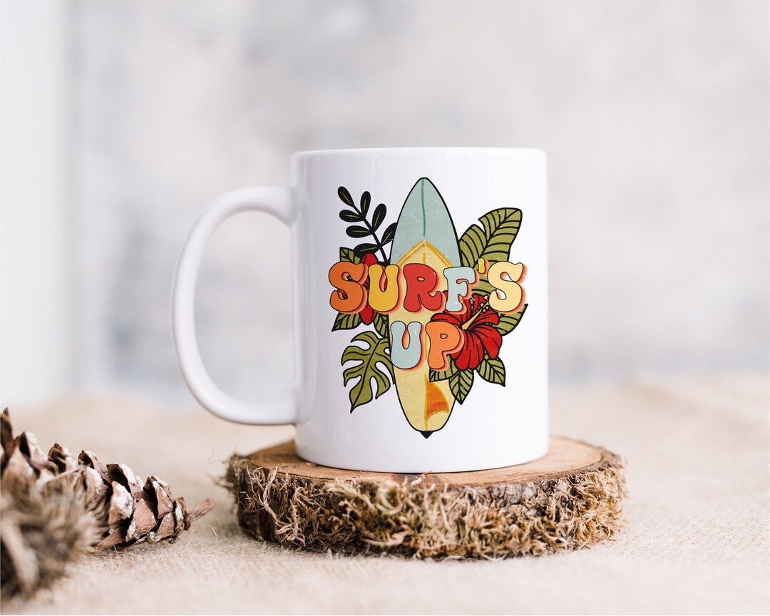 Surf's up Ceramic Mug, Surf Mug, Surfer Gift, Wave Lover, Ocean Surf ...