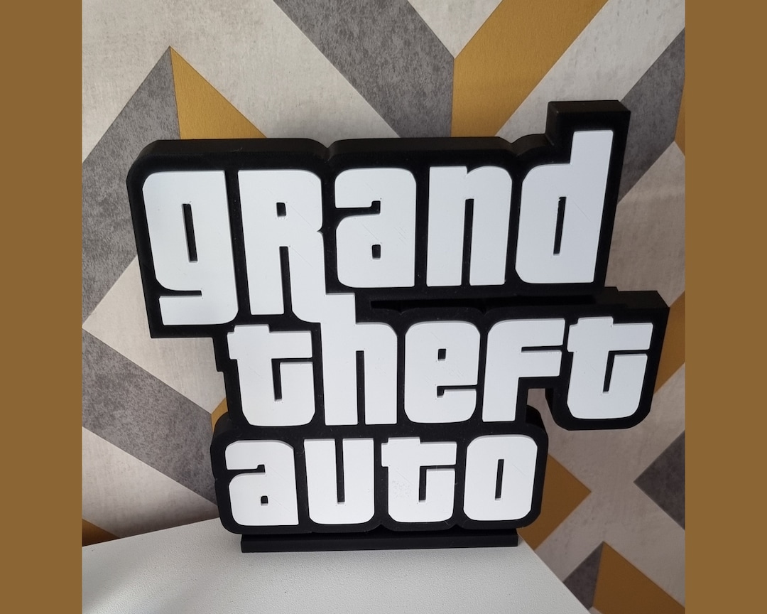 GTA Style Sign, GTA Grand Theft Auto Font, Bedroom Sign, Desk Gift ...