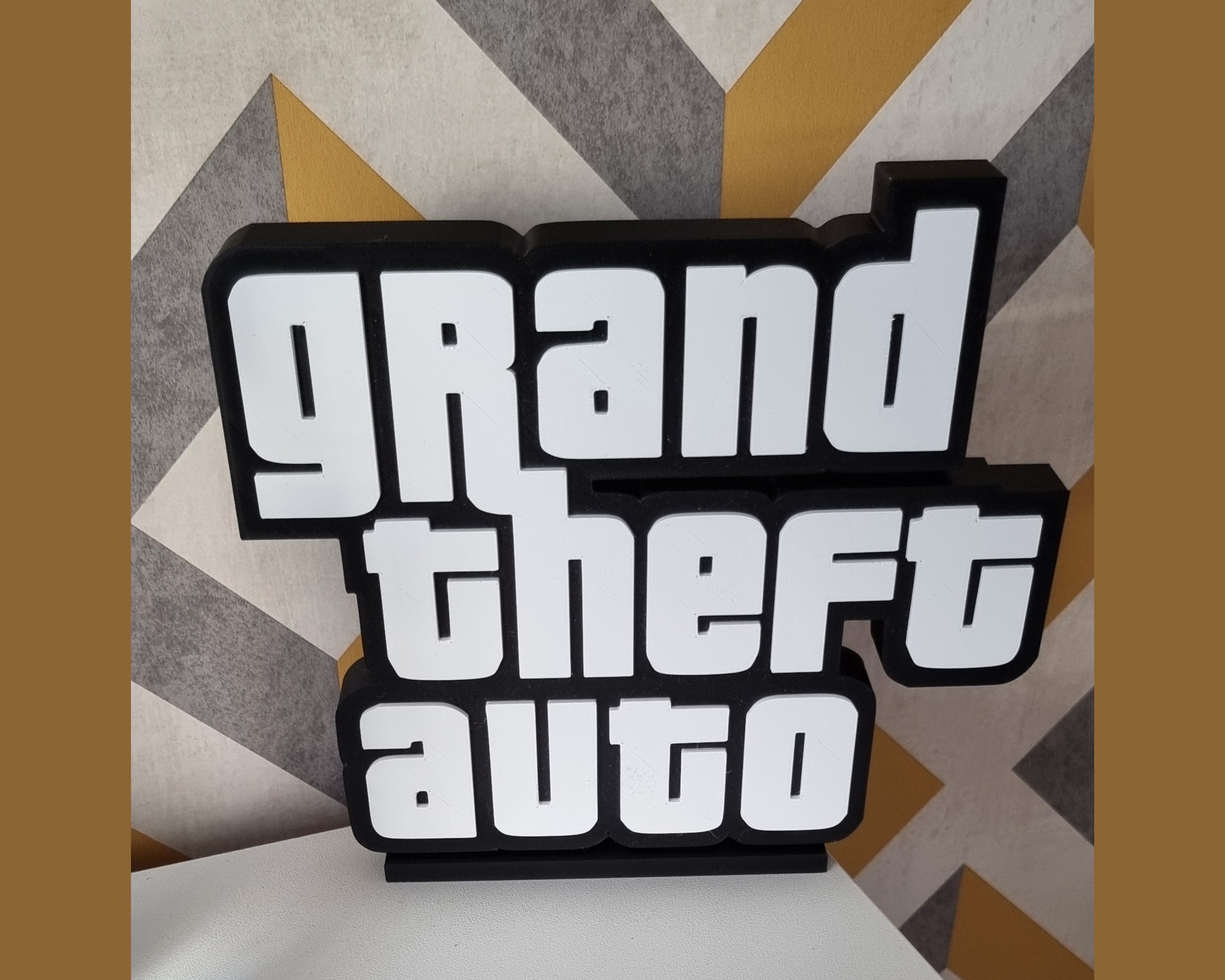 GTA Style Sign, GTA Grand Theft Auto Font, Bedroom Sign, Desk Gift ...