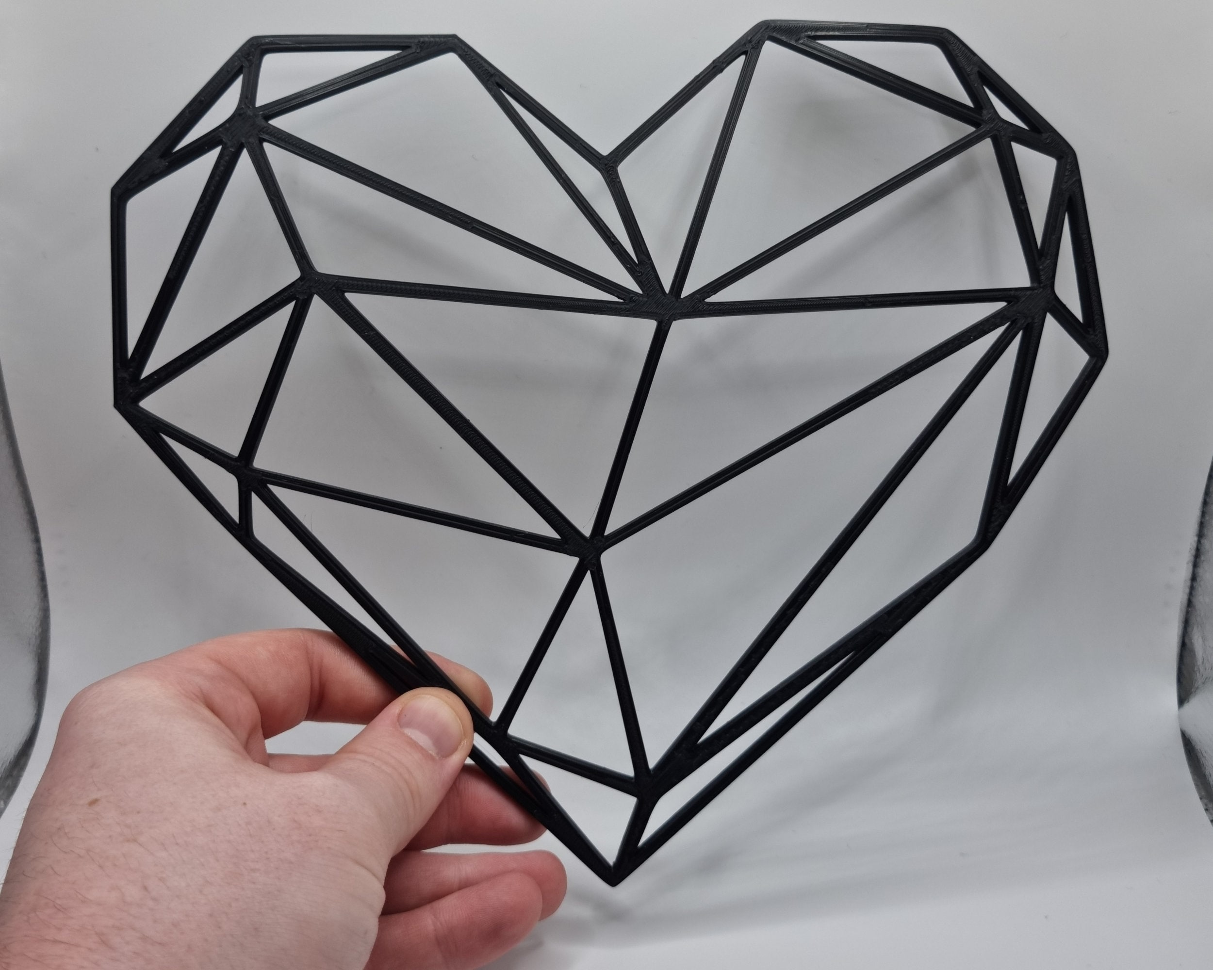 Geometric Heart Wall Art Décor Hanging Decoration 3D - Etsy