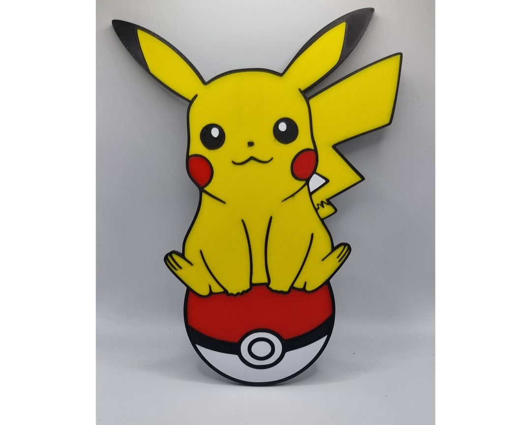 Pokemon Pikachu Style Wall Art, Pikachu Sat on a Pokeball , Nintendo ...