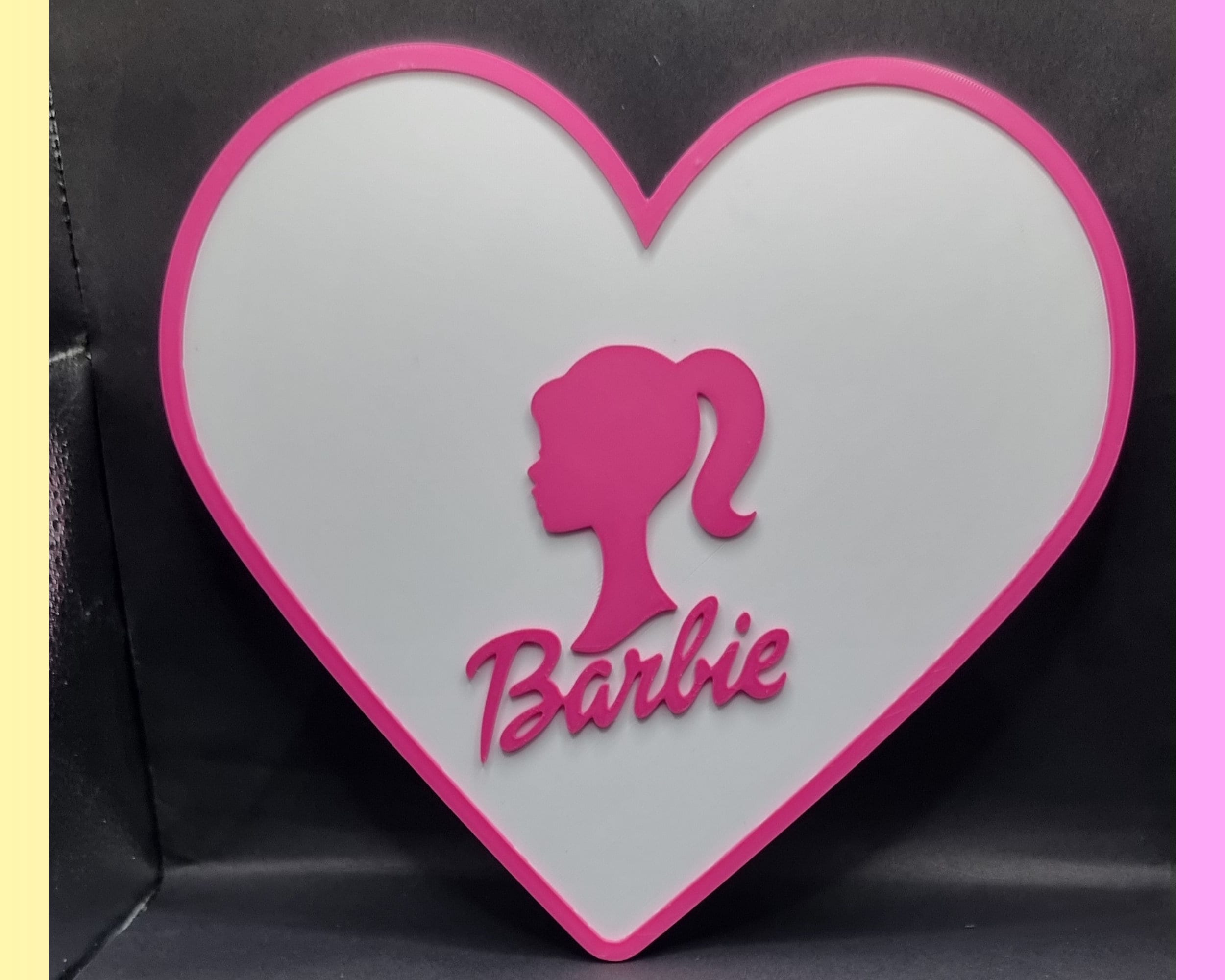 Barbie Heart Style Wall Art, 3D Printed, Wall Decor, Wall Art, Bedroom ...