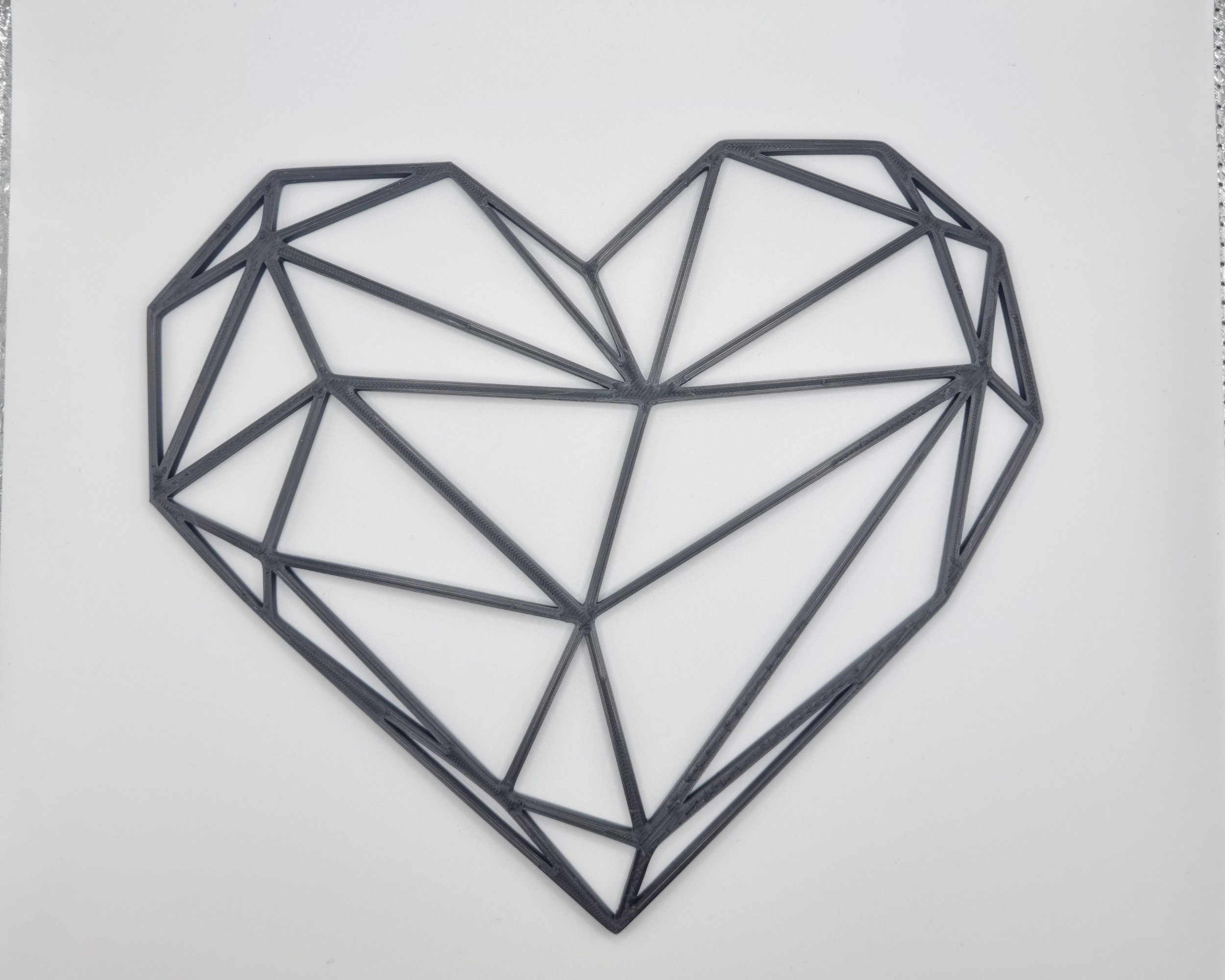 Geometric Heart Wall Art Décor Hanging Decoration 3D - Etsy