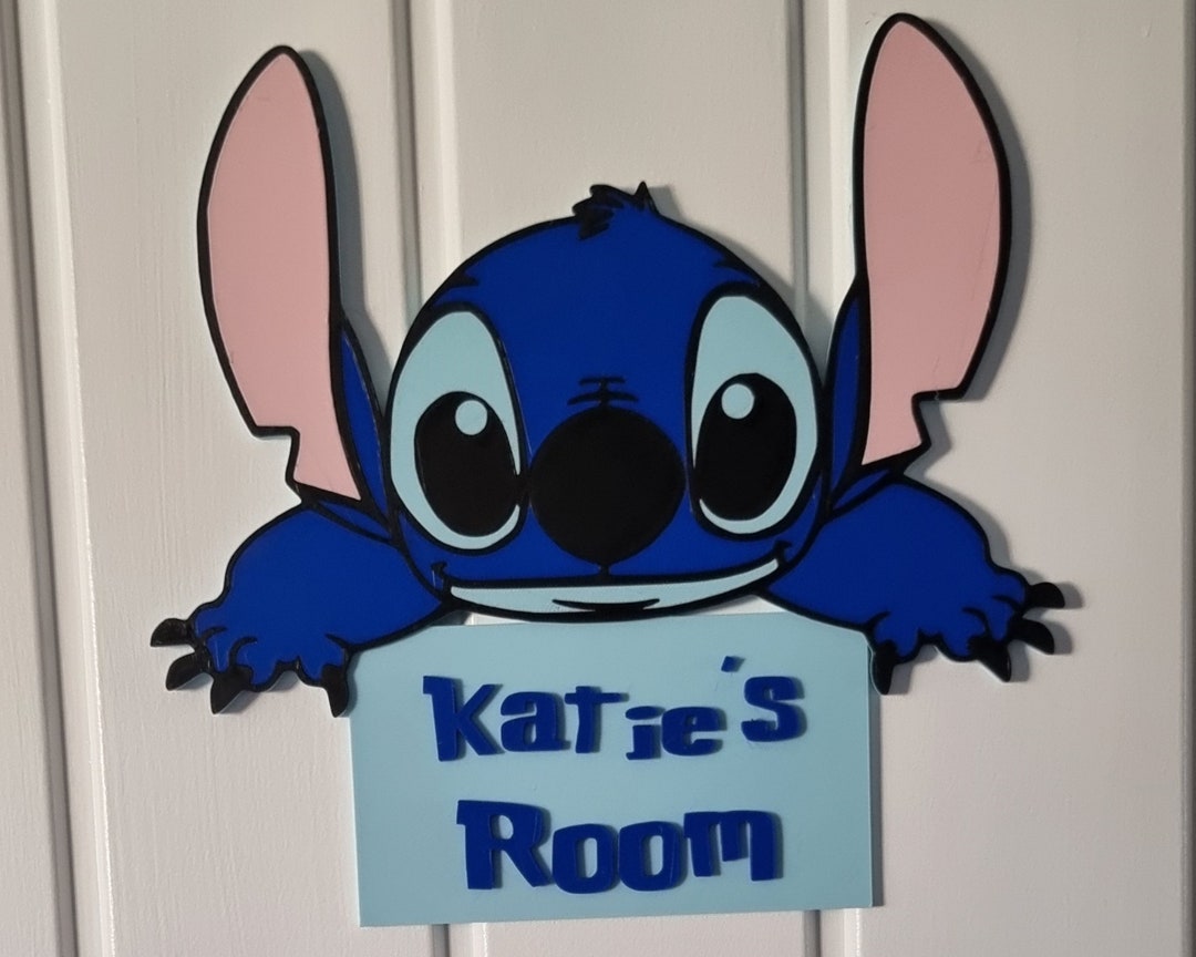 Stitch Style Personalised Wall Art, Stitch Style Sign, Lilo & Stitch ...