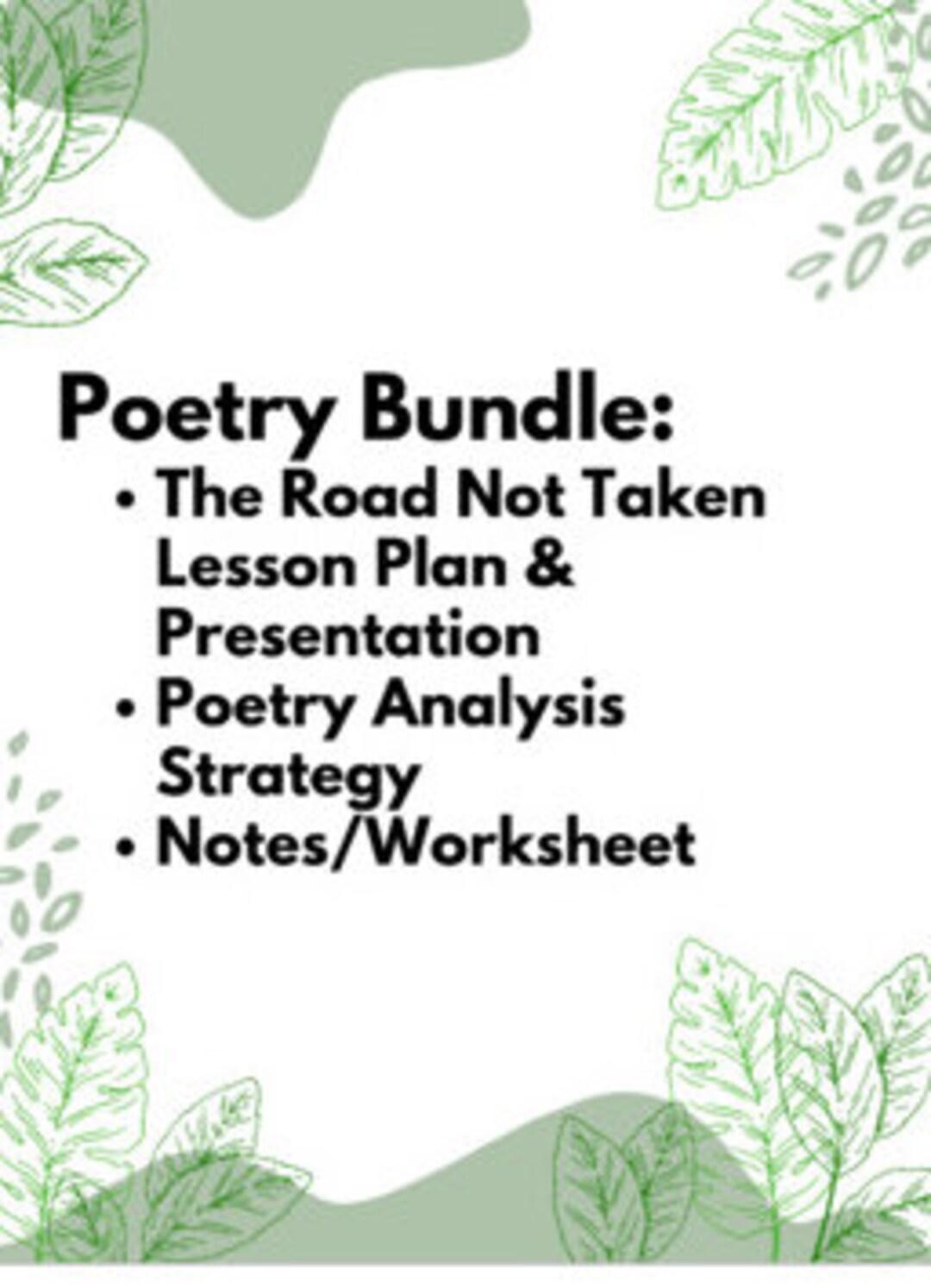 Poetry Bundle: the Road Not Taken Lesson & Worksheet - Etsy