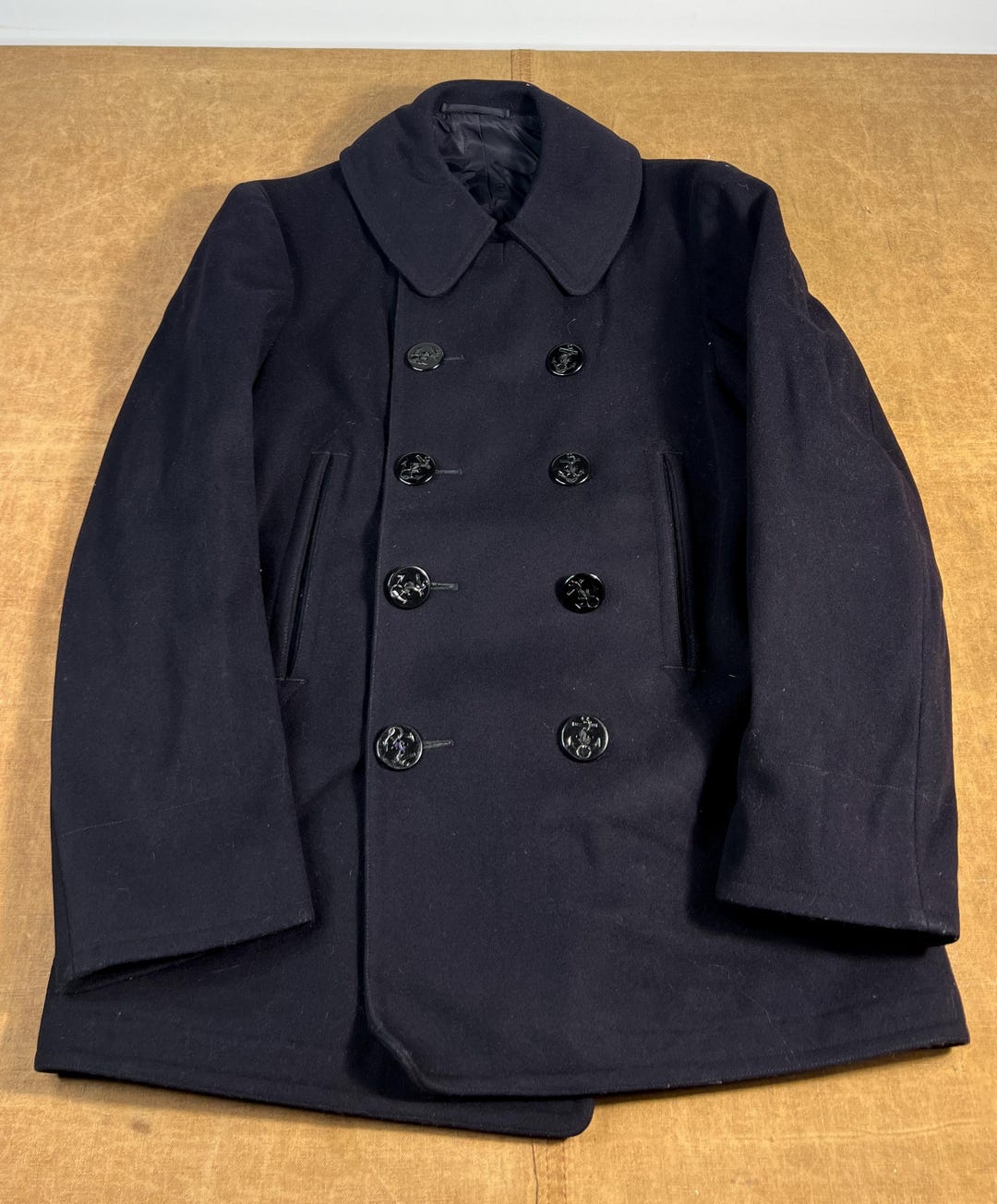 Vintage 40's WWII USN Navy Double Breasted Two Pocket Peacoat Style ...