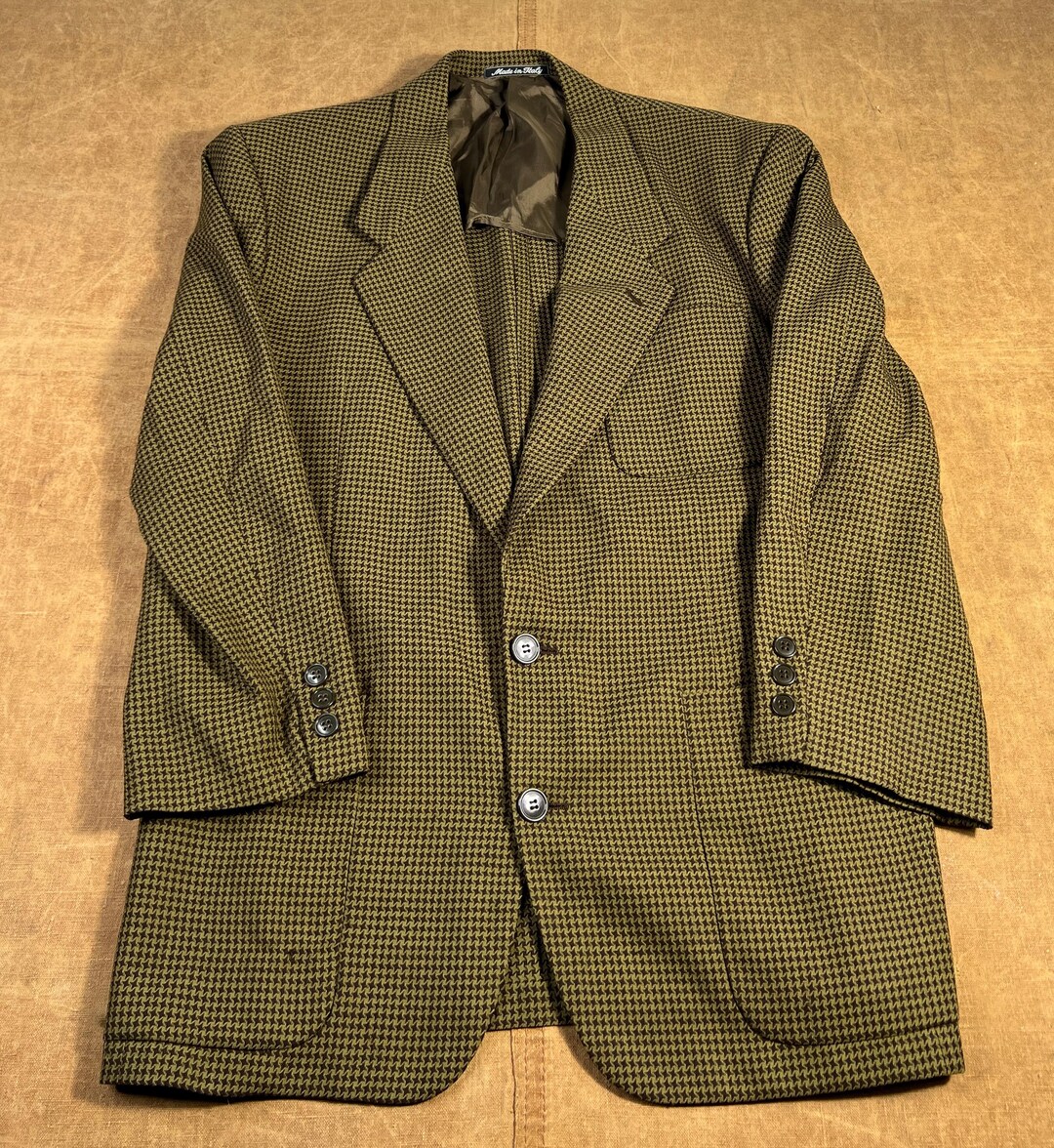Vintage 80’s Giorgio Armani Three Pocket Pure New Wool Material Plaid ...