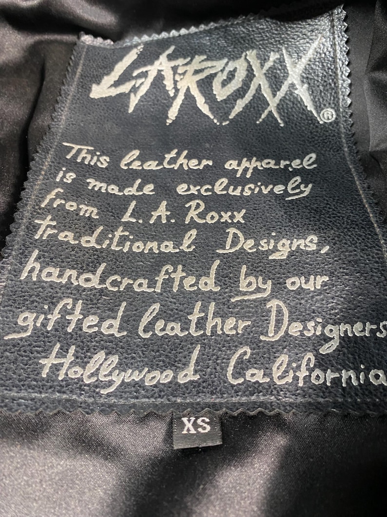 Vintage Worn in Punk Leather Jacket With Studs LAROXX Brand Handcrafted ...