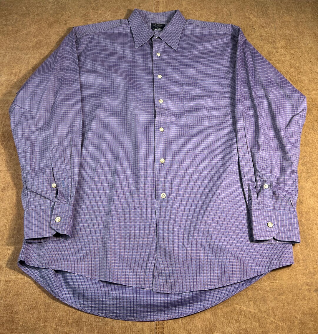 Vintage 80’s 90’s Gitman Bros One Pocket Micro Plaid Pattern Dress ...