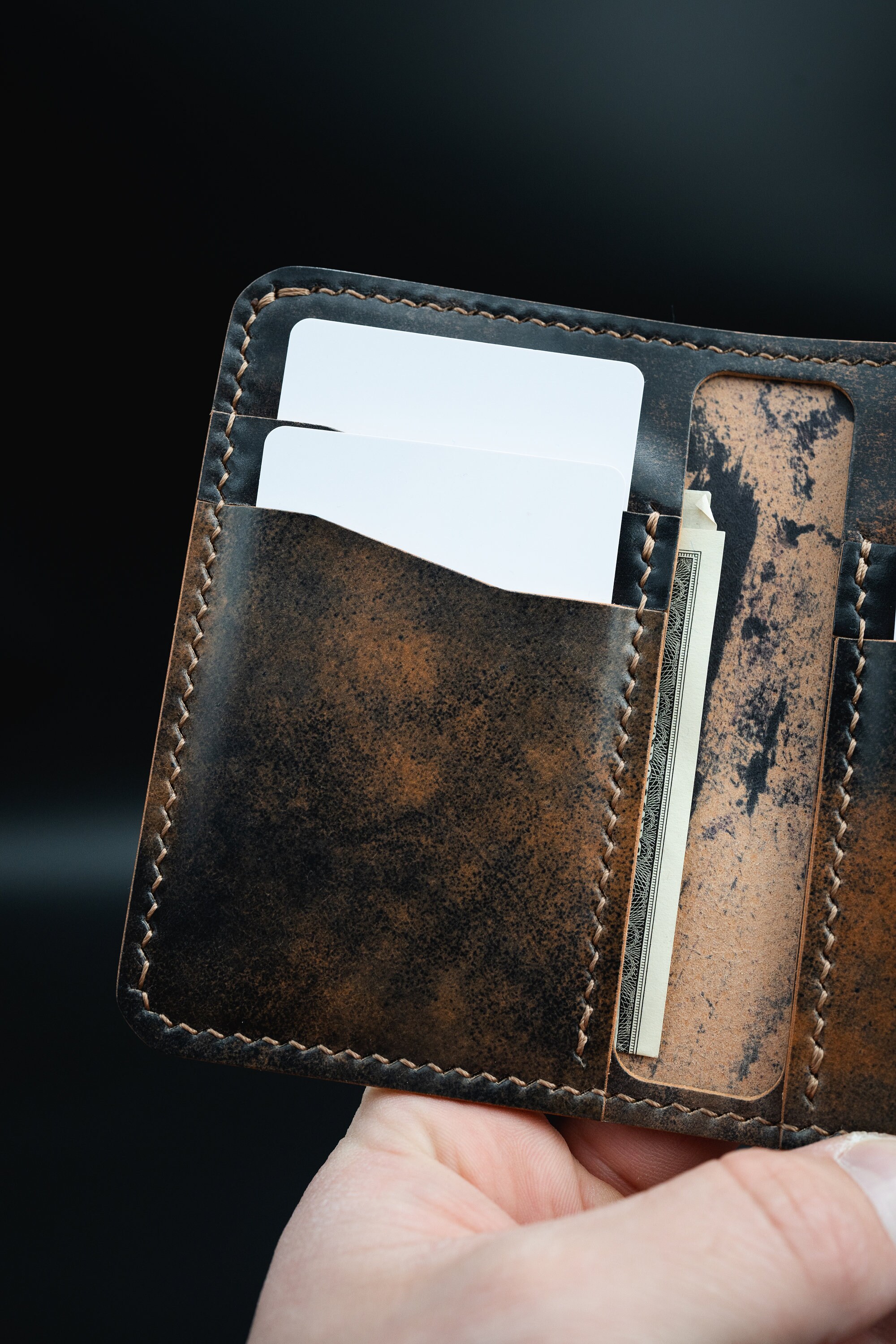 The Ridge Vertical Bifold Wallet in Full Shell Cordovan ROCADO - Etsy