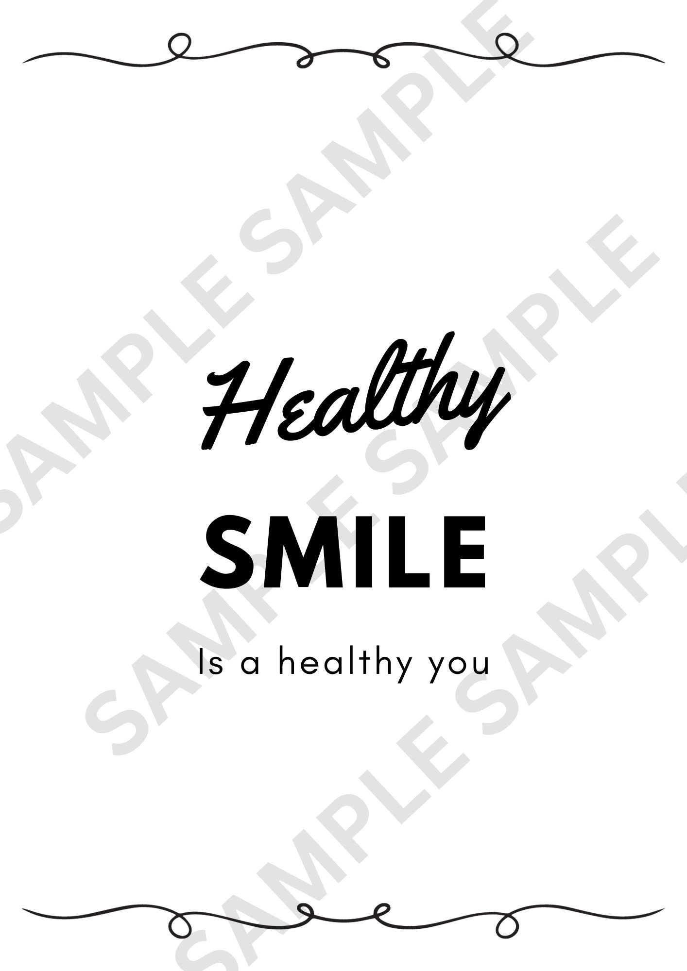 Dentist Office Poster - A Healthy Smile - Dental Health - Etsy