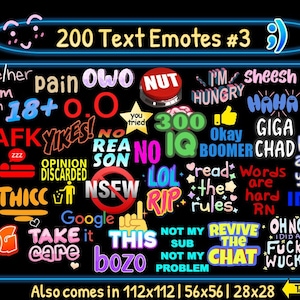 200 Text Emotes Mega Pack #3 | Twitch Emotes | Discord Emotes | Text ...