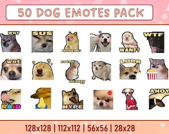 70 Cute Dogs Emotes for Twitch and Discord Twitch Meme Emotes Discord ...